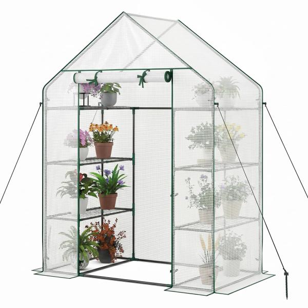 商品名:  Giantex Walk-in Greenhouse, 4 Tier 8 Shelves, Portable Plant Garden House Indoor Outdoor Mini Growing House for He...