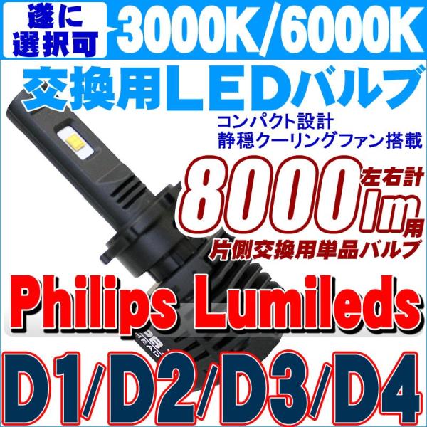 フィリップスLED搭載LEDヘッドライト フォグランプ D1/D2/D3/D4系 左右計8000lmタイプの交換用単品バルブ 12V/24V | ベストスクエア | SitePromo