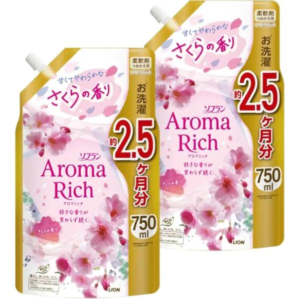 「商品情報」商品の説明ソフラン アロマリッチ さくらの香り 本体400ml × 2本セット 注ぐときから脱ぐときまで好きな香りが変わらず続く 甘くてやわらかなさくらの香り さくらやチェリーの上品で甘酸っぱい香りを、柔らかなパウダジーで包み込...