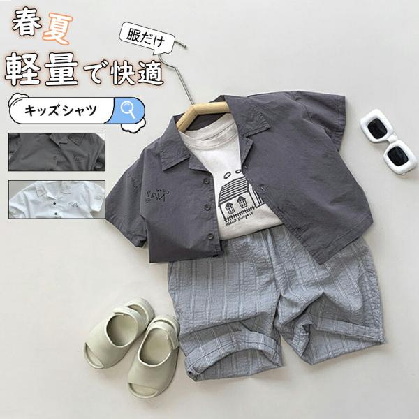 キッズ シャツ 半袖 男の子ｔシャツ 子供服 赤ちゃん 幼児 綿 柔らかく軽い薄手の快適Tシャツ かわいいボタンシャツ カジュアル 通気性 夏服 ベーシックボーイズ フォーマル 普段着 発表会 アウトドア 結婚式 入園式 卒園式 入学式 卒...