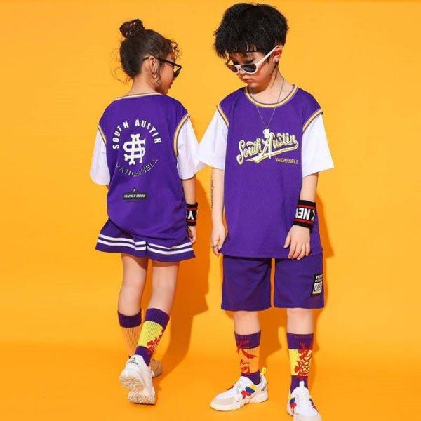 ダンス服装 体操服 JAZZ DANCE tシャツ スウェット キッズチアリーダー hiphop ヒップホップ 女の子 ステージ衣装 ダンスウェア 子供 応援団 運動会 甲子園 チアガール衣装 舞台演出服　おしゃれ　ストリート系　B系　K-...