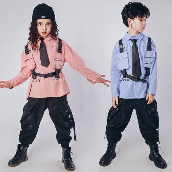 ダンス服装 体操服 JAZZ DANCE tシャツ スウェット キッズチアリーダー hiphop ヒップホップ 女の子 ステージ衣装 ダンスウェア 子供 応援団 運動会 甲子園 チアガール衣装 舞台演出服　おしゃれ　ストリート系　B系　K-...