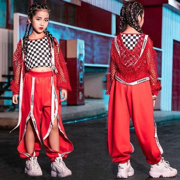 ダンス服装 体操服 JAZZ DANCE tシャツ スウェット キッズチアリーダー hiphop ヒップホップ 女の子 ステージ衣装 ダンスウェア 子供 応援団 運動会 甲子園 チアガール衣装 舞台演出服　おしゃれ　ストリート系　B系　K-...