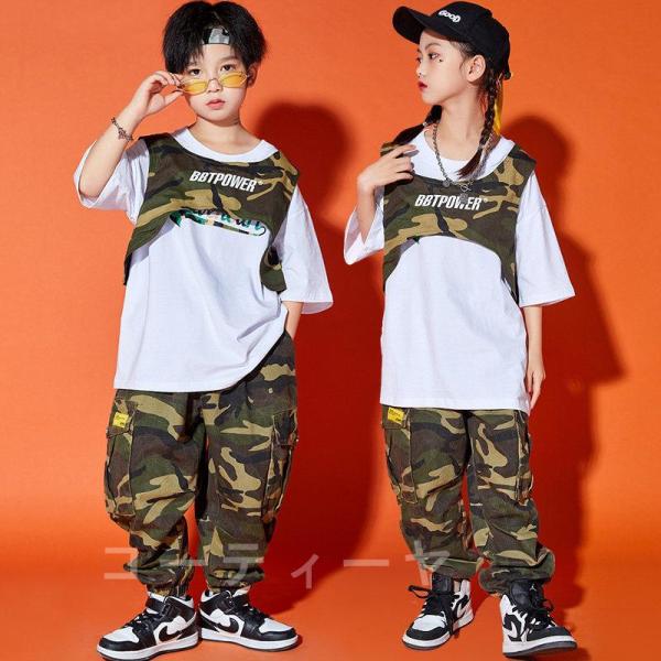ダンス服装 体操服 JAZZ DANCE tシャツ スウェット キッズチアリーダー hiphop ヒップホップ 女の子 ステージ衣装 ダンスウェア 子供 応援団 運動会 甲子園 チアガール衣装 舞台演出服　おしゃれ　ストリート系　B系　K-...