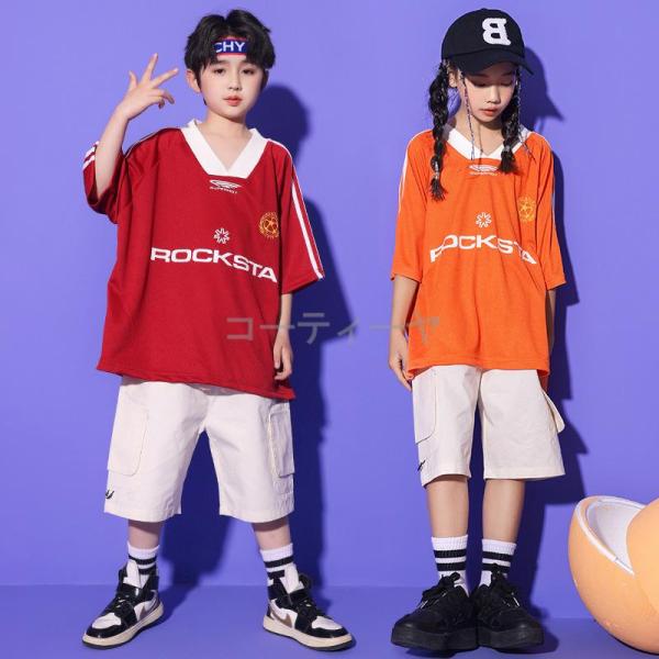 ダンス服装 体操服 JAZZ DANCE tシャツ スウェット キッズチアリーダー hiphop ヒップホップ  ステージ衣装 ダンスウェア 子供 応援団 運動会 甲子園 チアガール衣装 舞台演出服　おしゃれ　ストリート系　B系　K-POP...