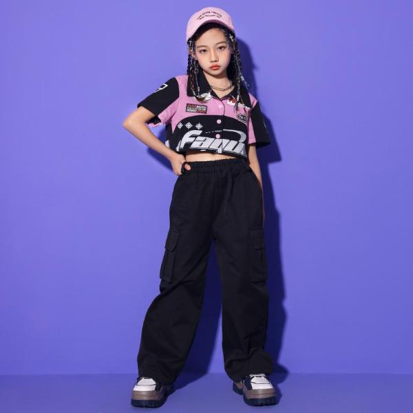 ダンス服装 体操服 JAZZ DANCE tシャツ スウェット キッズチアリーダー hiphop ヒップホップ  ステージ衣装 ダンスウェア 子供 応援団 運動会 甲子園 チアガール衣装 舞台演出服　おしゃれ　ストリート系　B系　K-POP...