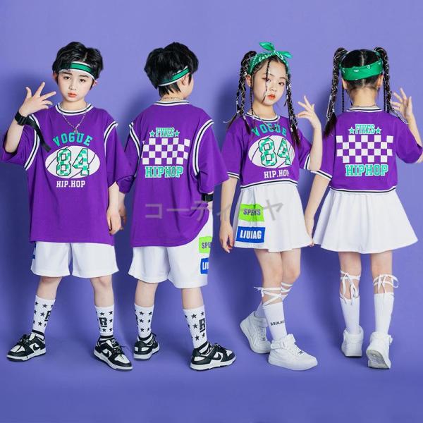 ダンス服装 体操服 JAZZ DANCE tシャツ スウェット キッズチアリーダー hiphop ヒップホップ  ステージ衣装 ダンスウェア 子供 応援団 運動会 甲子園 チアガール衣装 舞台演出服　おしゃれ　ストリート系　B系　K-POP...