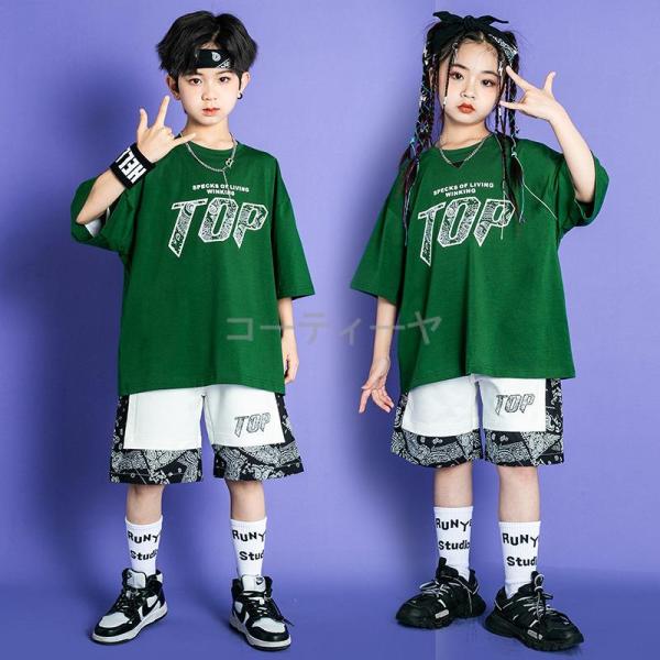 ダンス服装 体操服 JAZZ DANCE tシャツ スウェット キッズチアリーダー hiphop ヒップホップ  ステージ衣装 ダンスウェア 子供 応援団 運動会 甲子園 チアガール衣装 舞台演出服　おしゃれ　ストリート系　B系　K-POP...