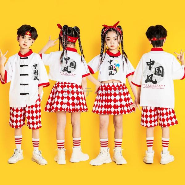ダンス服装 体操服 JAZZ DANCE tシャツ スウェット キッズチアリーダー hiphop ヒップホップ  ステージ衣装 ダンスウェア 子供 応援団 運動会 甲子園 チアガール衣装 舞台演出服　おしゃれ　ストリート系　B系　K-POP...