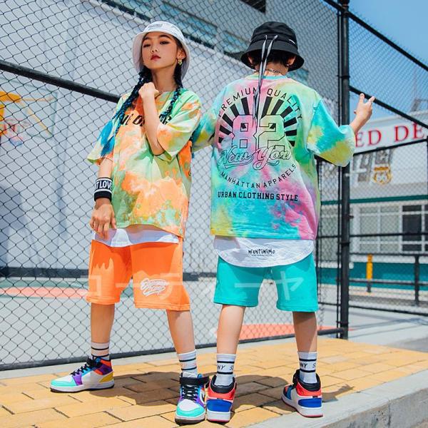 ダンス服装 体操服 JAZZ DANCE tシャツ スウェット キッズチアリーダー hiphop ヒップホップ 女の子 ステージ衣装 ダンスウェア 子供 応援団 運動会 甲子園 チアガール衣装 舞台演出服　おしゃれ　ストリート系　B系　K-...