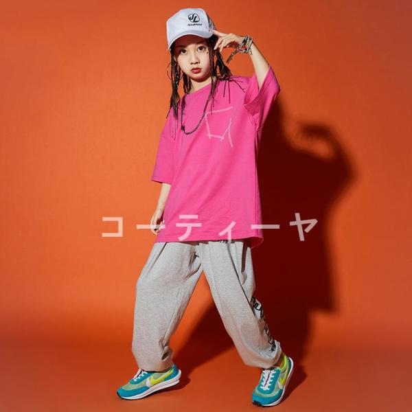 ダンス服装 体操服 JAZZ DANCE tシャツ スウェット キッズチアリーダー hiphop ヒップホップ 女の子 ステージ衣装 ダンスウェア 子供 応援団 運動会 甲子園 チアガール衣装 舞台演出服　おしゃれ　ストリート系　B系　K-...