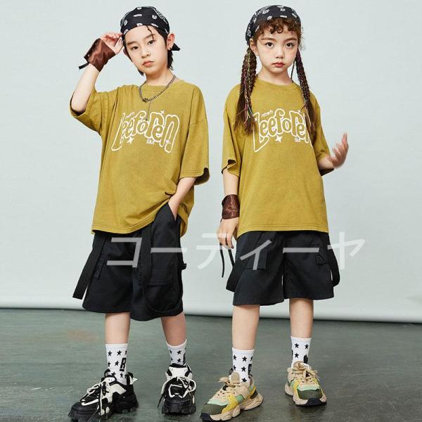ダンス服装 体操服 JAZZ DANCE tシャツ スウェット キッズチアリーダー hiphop ヒップホップ  ステージ衣装 ダンスウェア 子供 応援団 運動会 甲子園 チアガール衣装 舞台演出服　おしゃれ　ストリート系　K-POP　韓国...