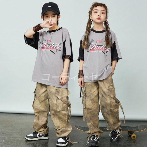 ダンス服装 体操服 JAZZ DANCE tシャツ スウェット キッズチアリーダー hiphop ヒップホップ  ステージ衣装 ダンスウェア 子供 応援団 運動会 甲子園 チアガール衣装 舞台演出服　おしゃれ　ストリート系　K-POP　韓国...