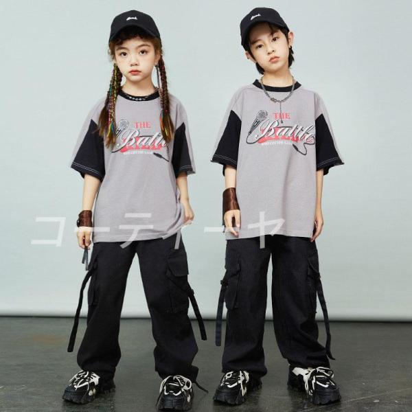 ダンス服装 体操服 JAZZ DANCE tシャツ スウェット キッズチアリーダー hiphop ヒップホップ  ステージ衣装 ダンスウェア 子供 応援団 運動会 甲子園 チアガール衣装 舞台演出服　おしゃれ　ストリート系　K-POP　韓国...