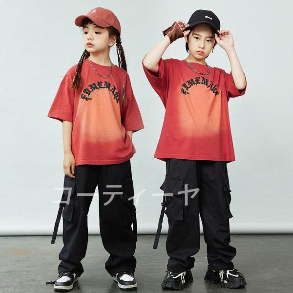 ダンス服装 体操服 JAZZ DANCE tシャツ スウェット キッズチアリーダー hiphop ヒップホップ  ステージ衣装 ダンスウェア 子供 応援団 運動会 甲子園 チアガール衣装 舞台演出服　おしゃれ　ストリート系　K-POP　韓国...