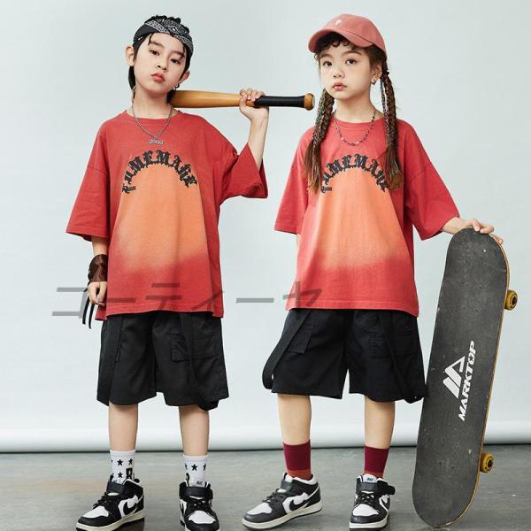 ダンス服装 体操服 JAZZ DANCE tシャツ スウェット キッズチアリーダー hiphop ヒップホップ  ステージ衣装 ダンスウェア 子供 応援団 運動会 甲子園 チアガール衣装 舞台演出服　おしゃれ　ストリート系　K-POP　韓国...