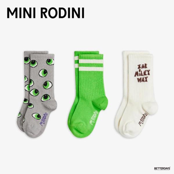 ●商品について柔らかなオーガニックコットン混紡のソックス3足組。オーガニックコットン80%、再生ポリアミド18%、エラスタン2%。「Eyes」プリント、ストライプ、そして「The Milky Way」の文字が入ったソックスが1足ずつ入ってい...