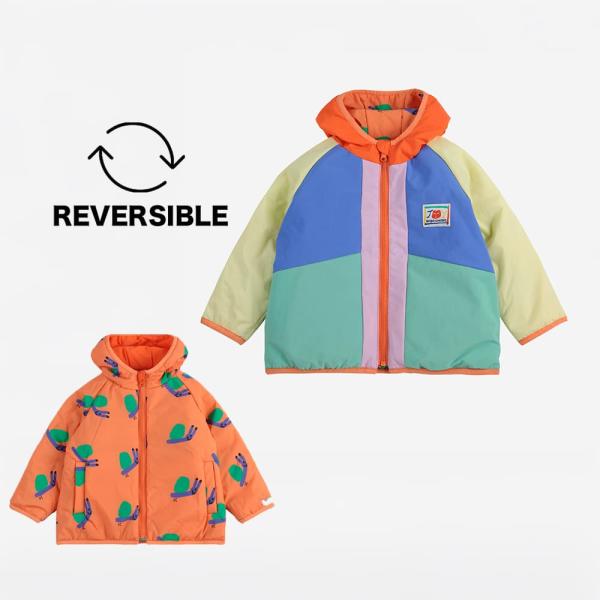 ●商品についてかわいい配色のアノラックパーカー。裏側はオレンジのボディにユニークなカタツムリの総柄イラストが特徴的！2つの雰囲気をお楽しみいただけます。●原産国スペイン●素材表綿:ナイロン100%裏面:ナイロン100%●サイズ12MONTH...