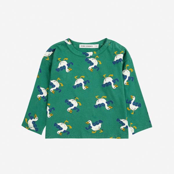 ●商品について可愛らしいアヒルモチーフがあしらわれた総柄ベビーロングTシャツ。●素材100% Organic Cotton●サイズ12Months (約80cm相当)18Months (約86cm相当)24Months (約92cm相当)