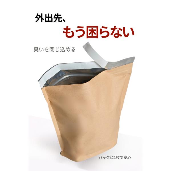サニタリーボックス用として設計された使い捨て防臭袋。チャック付きで口を閉じやすく、封印シールにより処理時のニオイ漏れを抑える設計。Mサイズ20×20cm。サニタリー用品や生活ごみの一時廃棄に使用可能。