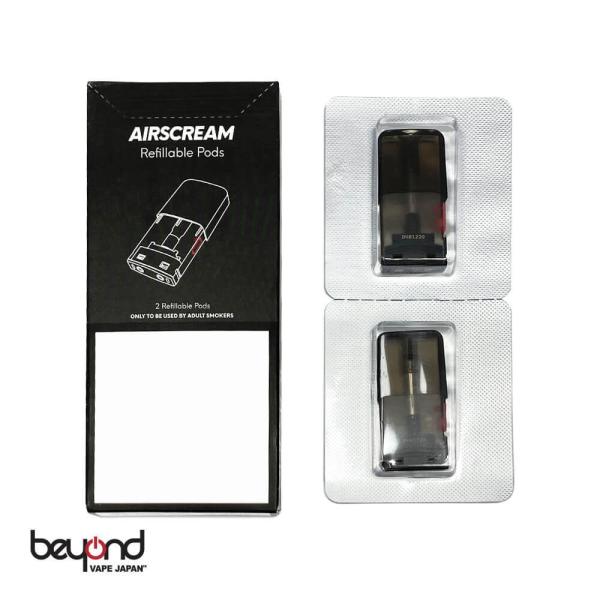 AirsPops Battery Set用、空ポッドです。約4〜5回程リフィルが可能です。ブランド：AIRSCREAM製品名：AirsPops Refillable Pods容量：1.6ml抵抗値：1.5ohmセット内容：1箱2個入※ リキ...