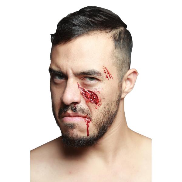 リアルな傷メイクを簡単に再現できる、天然ラテックス製の特殊メイク用インジェクト「Cheekbone Smash（チークボーン・スマッシュ）」です。ハロウィン、映画撮影、演劇、コスプレイベントなどに最適な高品質エフェクトメイクアイテムです。■...