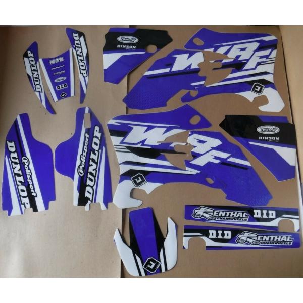 FLU DESIGNS PTS4 TEAMノーマルのグラフィックよりも丈夫で厚みがある15mmビニールグラフィックキットの内容は写真に写っている通りです[適合車種] ヤマハ WR250F WR450F 2005-2006