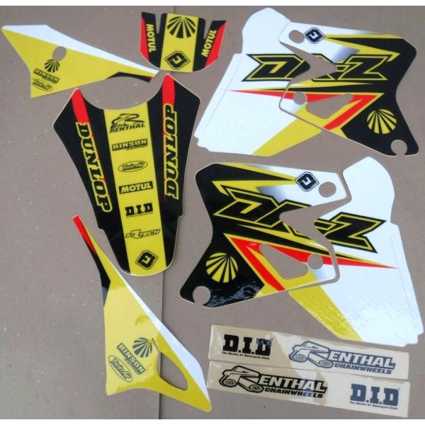 FLU DESIGNS PTS5 TEAMノーマルのグラフィックよりも丈夫で厚みのある15mmビニールグラフィックキットの内容は写真に写っている通りです[適合車種] スズキ DRZ400 DRZ400S DRZ400ES DRZ400SM 全年式