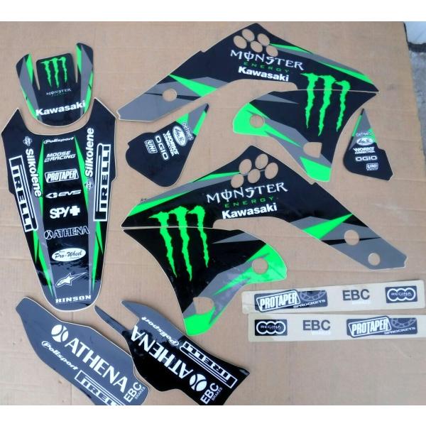 PRO TEAMノーマルのグラフィックよりも丈夫で厚みがある15mmビニールグラフィックキットの内容は写真に写っている通りです[適合車種] カワサキ KX250F 2006 2007 2008 #爆買