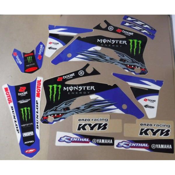 TEAM YAMAHA RACINGノーマルのグラフィックよりも丈夫で厚みがある15mmビニールグラフィックキットの内容は写真に写っている通りです[適合車種] ヤマハ YZ250F YZ450F 2006 2007 2008 2009 #爆買