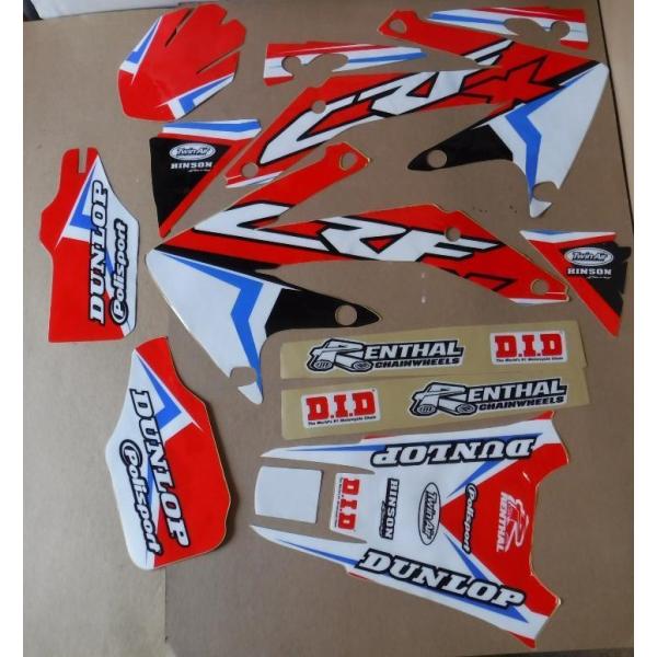 FLU Designs PRO TEAM SERIESノーマルのグラフィックよりも丈夫で厚みがある15mmビニールグラフィックキットの内容は写真に写っている通りです[適合車種] ホンダ CRF450X 2005 2006 2007 2008...