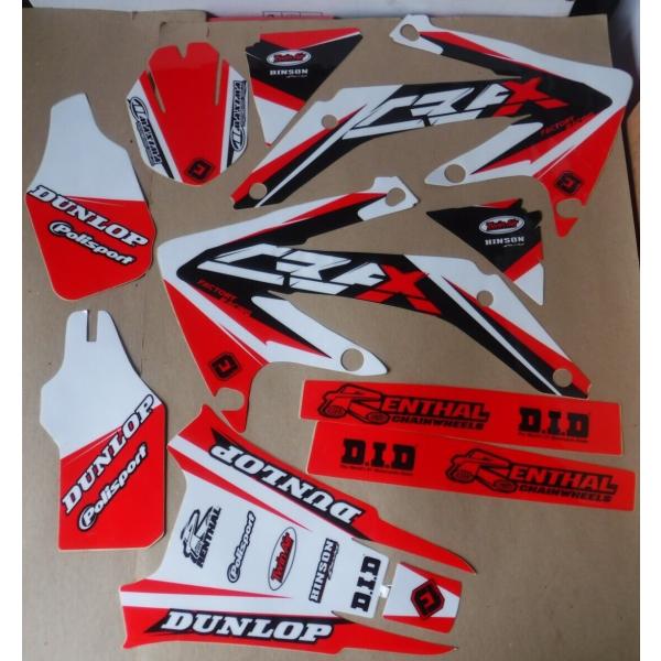 FLU DESIGNS PTS6ノーマルのグラフィックよりも丈夫で厚みがある15mmビニールグラフィックキットの内容は１枚目の写真に写っている通りです[適合車種] ホンダ CRF450X 2005 2006 2007 2008 2009 2...