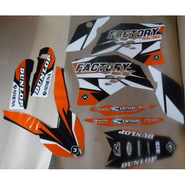 FLU DESIGNS PTS4ノーマルのグラフィックよりも丈夫で厚みがある15mmビニールグラフィックキットの内容は写真に写っている通りです[適合車種] KTMSX SXF XC XCF フルサイズモデル 2007 2008 2009 2...