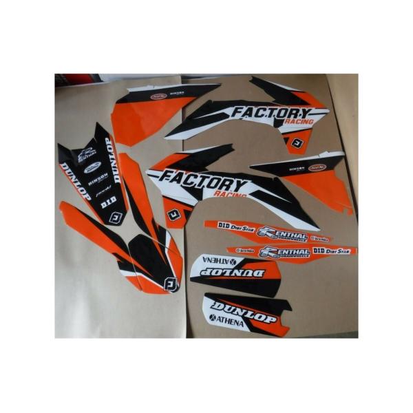 FLU DESIGNS PTS4 TEAMノーマルのグラフィックよりも丈夫で厚みがある15mmビニールグラフィックキットの内容は写真に写っている通りです[適合車種] KTM SX SXF XC XCF 150 250 300 350 450...