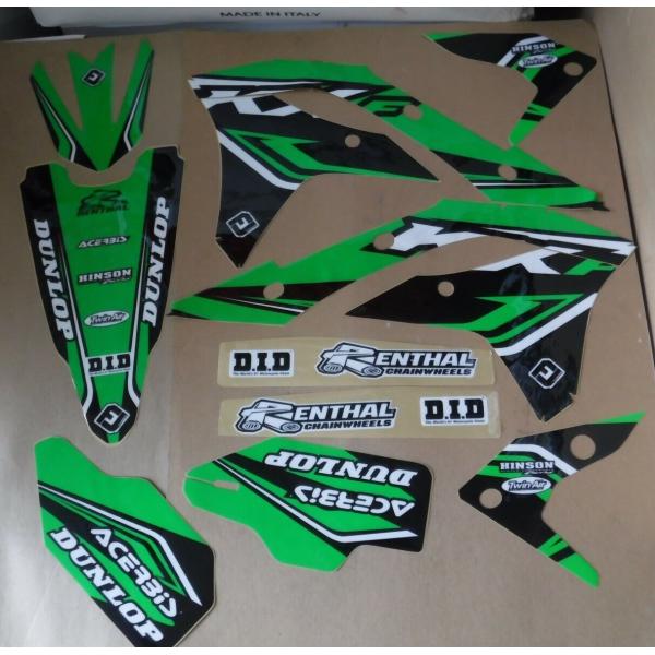 FLU DESIGNS PTS4ノーマルのグラフィックよりも丈夫で厚みがある15mmビニールグラフィックキットの内容は写真に写っている通りです[適合車種] カワサキ KX250F 2017 2018 2019 2020