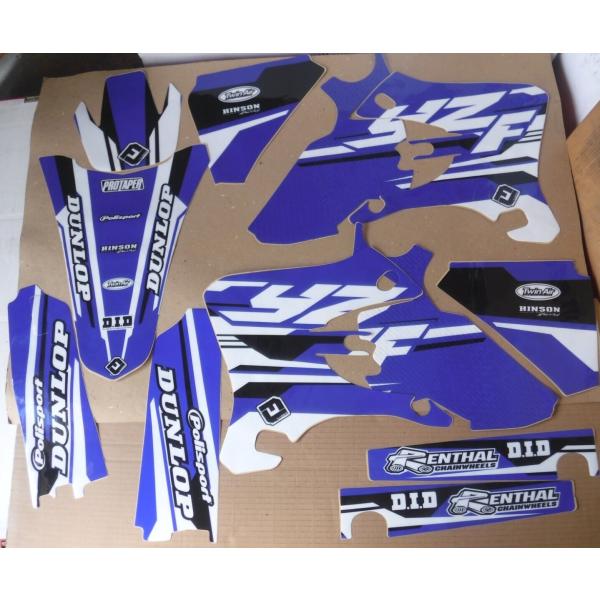 FLU DESIGNS PTS4 TEAMノーマルのグラフィックよりも丈夫で厚みがある15mmビニールグラフィックキットの内容は写真に写っている通りです[適合車種] ヤマハ YZ250F  YZ450F  2003 2004 2005 #爆買