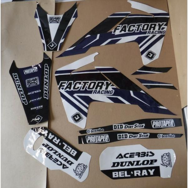 FLU DESIGNS PTS4 TEAMノーマルのグラフィックよりも丈夫で厚みがある15mmビニールグラフィックキットの内容は写真に写っている通りです[適合車種] ハスクバーナ HUSQVARNAFC TC FX 125/150/250/...