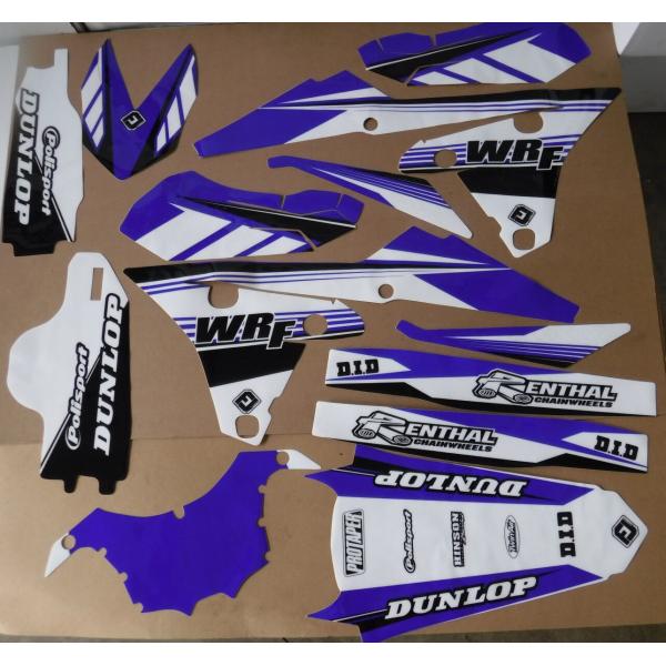 FLU DESIGNS PTS3 TEAMノーマルのグラフィックよりも丈夫で厚みがある15mmビニールグラフィックキットの内容は写真に写っている通りです[適合車種] ヤマハ WR250F 2015 2016 2017