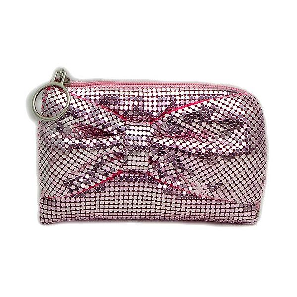 キラキラのメタルメッシュポーチです。化粧品やデジカメ、タバコなどちょっとした小物入れにちょうどいいサイズです♪サイズ：H85×W145×D30mm素材：アルミメタルメッシュ、サテン(裏地)※裏地：フューシャピンク付属品：-ギフト包装：ラッピ...