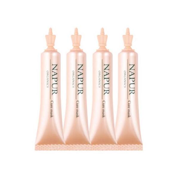 追跡番号あり発送★ナピュール キュアマスク（ヘアトリートメント）(10g×4)■ オーガニック植物オイルと天然由来成分配合の集中ケアマスク。保湿成分にバーバリーフィグオイル・オーガニックと、グレープシードオイルを配合。髪の内部からダメージを...