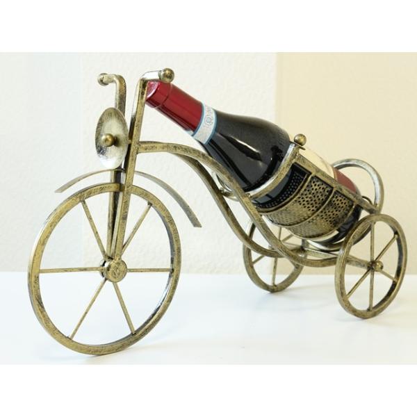 ワインをおいしく飲むためのお供に。美味しいワインをオシャレに置く♪自転車モチーフ ワインラック プレゼントおすすめ！アンティーク風ワインラック おしゃれなインテリアとしても馴染みやすい。■素材：スチール ■横×幅×高さ（約）：40×14.5...