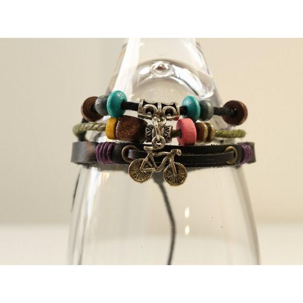 ポイント2倍 ポイント消化自転車モチーフブレスレット♪可愛い自転車ファッションにブレス レディース/ブレス メンズ■自転車柄/自転車モチーフ■素材：合皮 ■総重量（約）：7g■全長（約）：15m ■アジャスターの有無：有■メール便対象商品。...