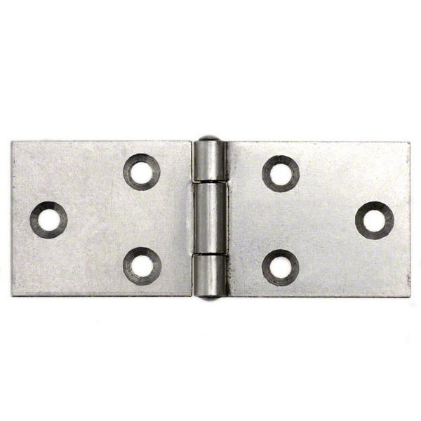 【※丁番類は全サイズ共通写真を使用している場合がございます。中にはサイズによってビス穴の数が異なる物もございますので予めご注意ください。】鉄製の軽量扉用横長丁番です。定番の鉄薄口丁番と比べると、板材が厚く強度が高くなっています。横長型の為、...