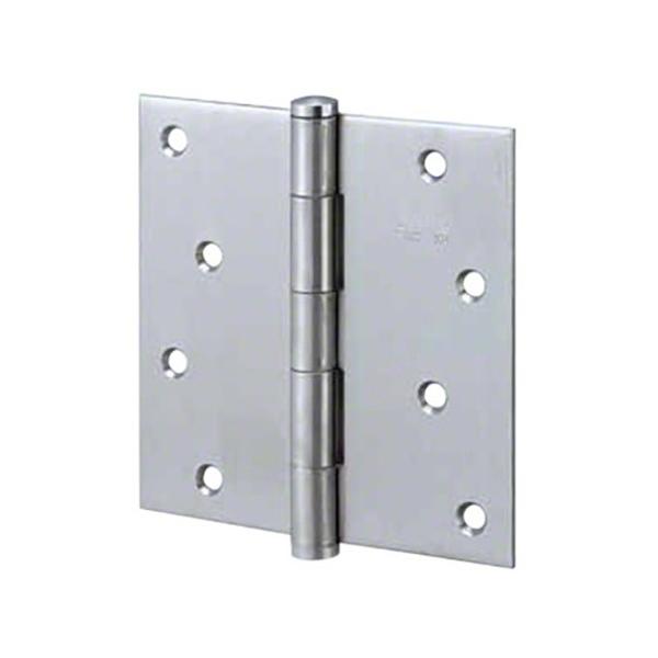 【※丁番類は全サイズ共通写真を使用している場合がございます。中にはサイズによってビス穴の数が異なる物もございますので予めご注意ください。】リング無しのステンレス製の義星丁番。HL。サビにくく、丈夫な定番商品。擬宝珠(ギボシ)部のデザインが装...