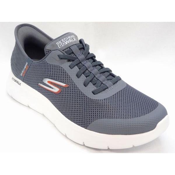 商品名 スケッチャーズ GO WALK FLEX HANDS UP【エクストラワイド幅】216324WW-GRYカラー グレー/ホワイト甲材 合成繊維＊合成樹脂底材 合成底靴幅 【EXTRA-WIDE】　海外の幅で、日本の「４．５Ｅ」に相当...