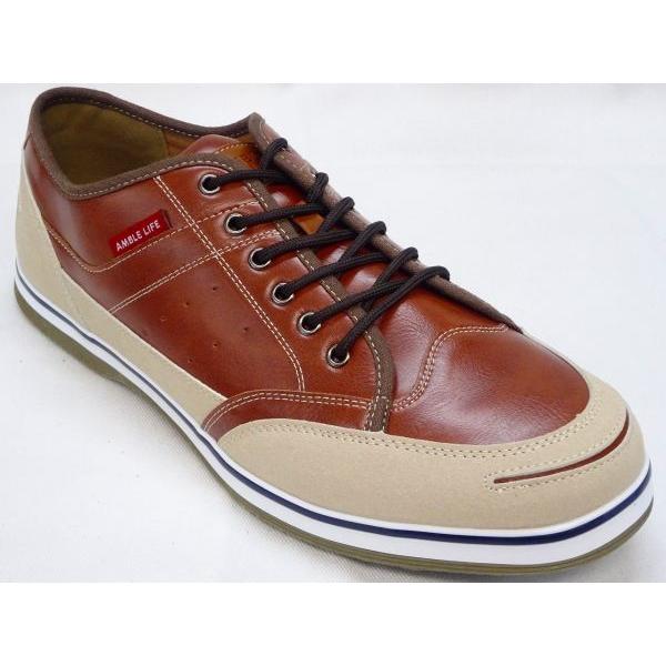 商品名 AMBLE LIFE アンブルライフ  AL200 BRカラー ブラウン甲材 合成革底材 合成底靴幅 表示なし　「３Ｅ」位です　サイズ 28cm(us11.5)商品説明 奈良の靴会社が手掛けるブランド アンブルライフ。カジュアルスタ...