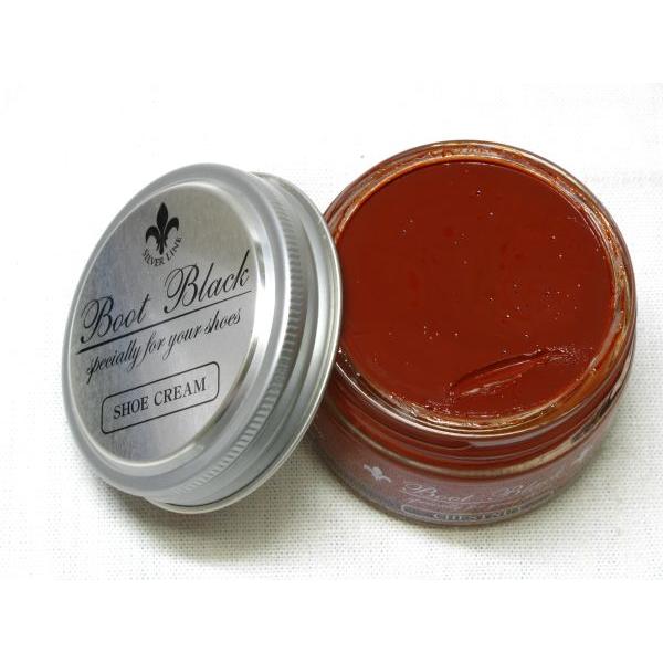 商品名 ブートブラック シルバーライン ツヤ革クリーム チェスナットカラー チェスナット甲材 底材 靴幅 サイズ 商品説明 着色力をアップさせ、光沢効果に優れたＷaxを配合した乳化性クリーム。栄養を与え革の老化を防ぎます。品のある光沢が特長...