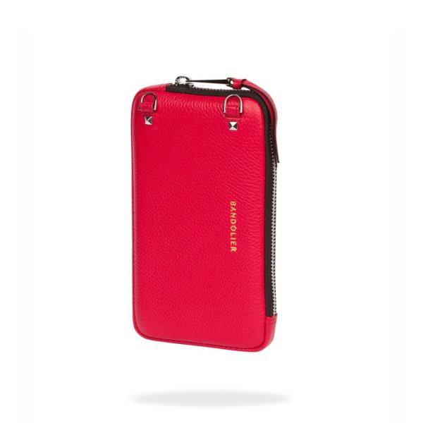 【アクセサリー：お好きなケースと組み合わせ自由な大きめポーチ（レッド）】従来のポーチよりもマチが広くなり、収容量が大幅に増えたシンプルデザインポーチです。iPhoneケースと一緒に合わせて使うことが出来る便利な大きめのポーチで普段のお出かけ...