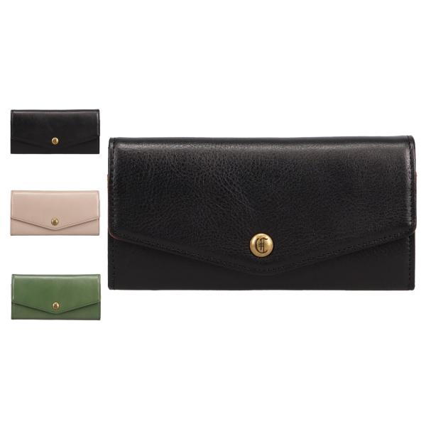 【革のバッグを、もっと身近に使いやすいように提供したいという考えでスタートしたブランド CLEDRAN】がま口のようなデザインのギャルソンウォレットです。特徴的なフラップ部分のアンティーク風のボタンがクラシカルな雰囲気を演出します。開口部が...