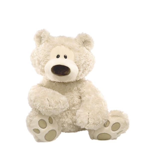 爆買【1898年創立のアメリカを代表するテディベアとソフトトイメーカー GUND】クリーム色の巻毛のベア、フィルビン。大きな鼻と黒い瞳がいかにもGUNDといった感じです。お座りが上手なふわふわテディです。テディベアの名前の由来は、第26代ア...